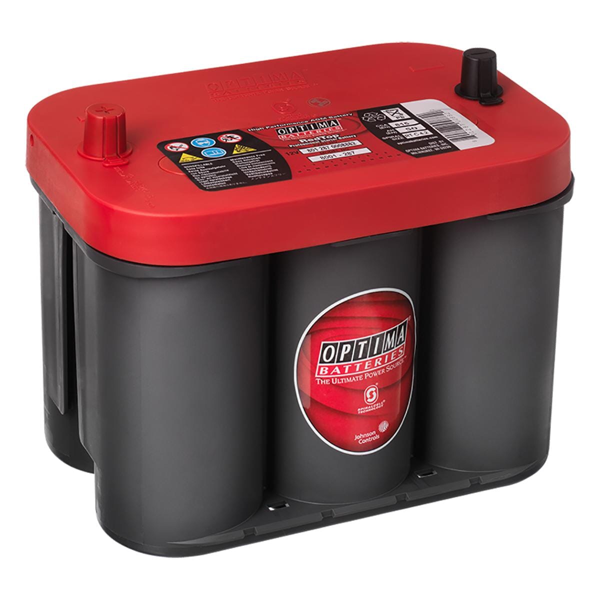 OPTIMA AGM Red Top 12V 50AH 815CCA +midtstilt 8001-287 - batteri.no
